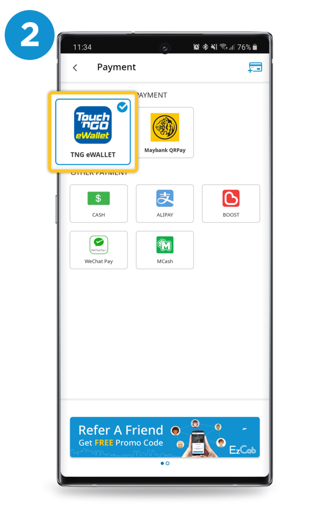 TNG eWallet Ride Hailing Randomised Cashback! – EzCab